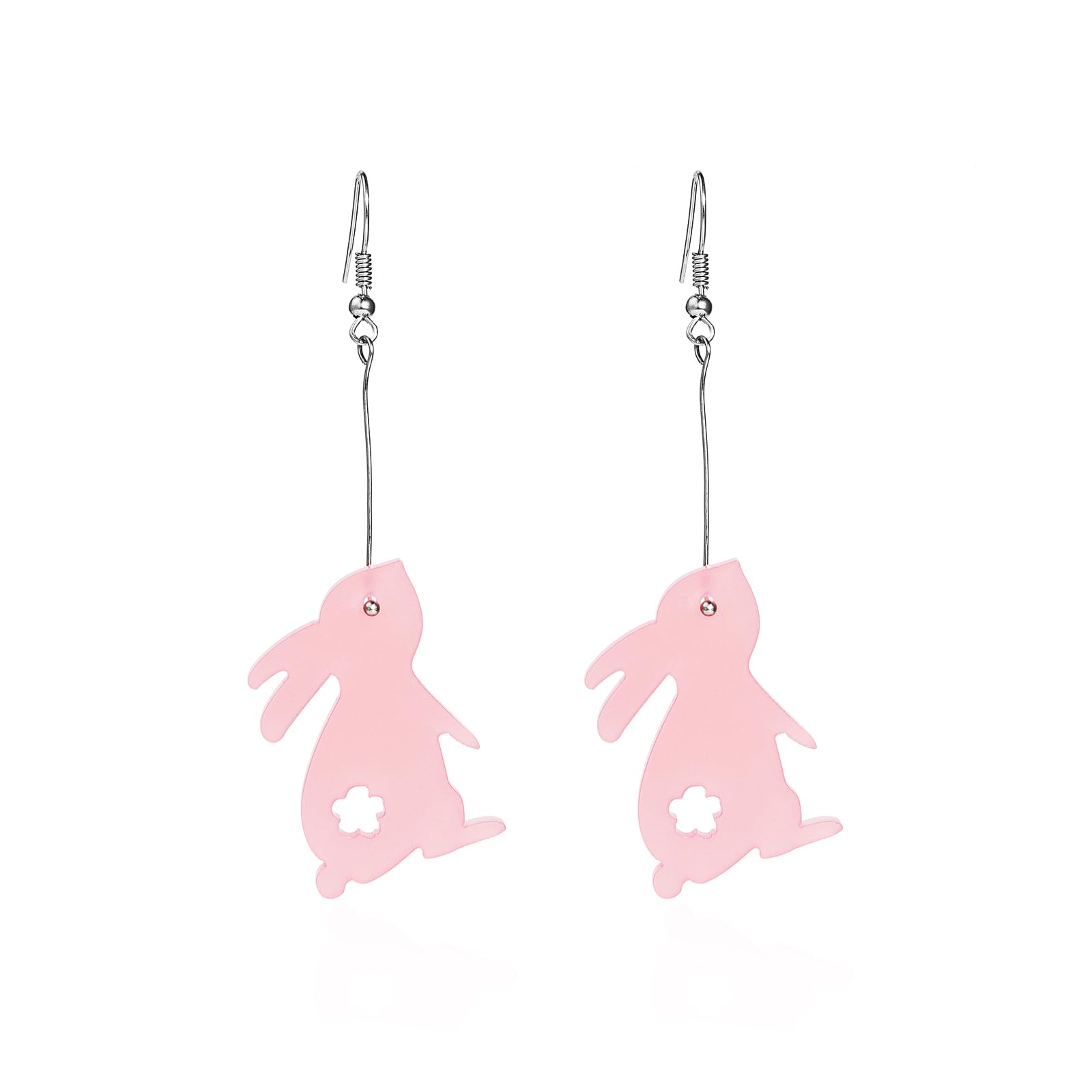 Pingyongchang Cute Animals Rabbit Bunny Acrylic Dangle Drop Harajuku Lightweight Earrings for Women Easter Jewelry Birthday Gift