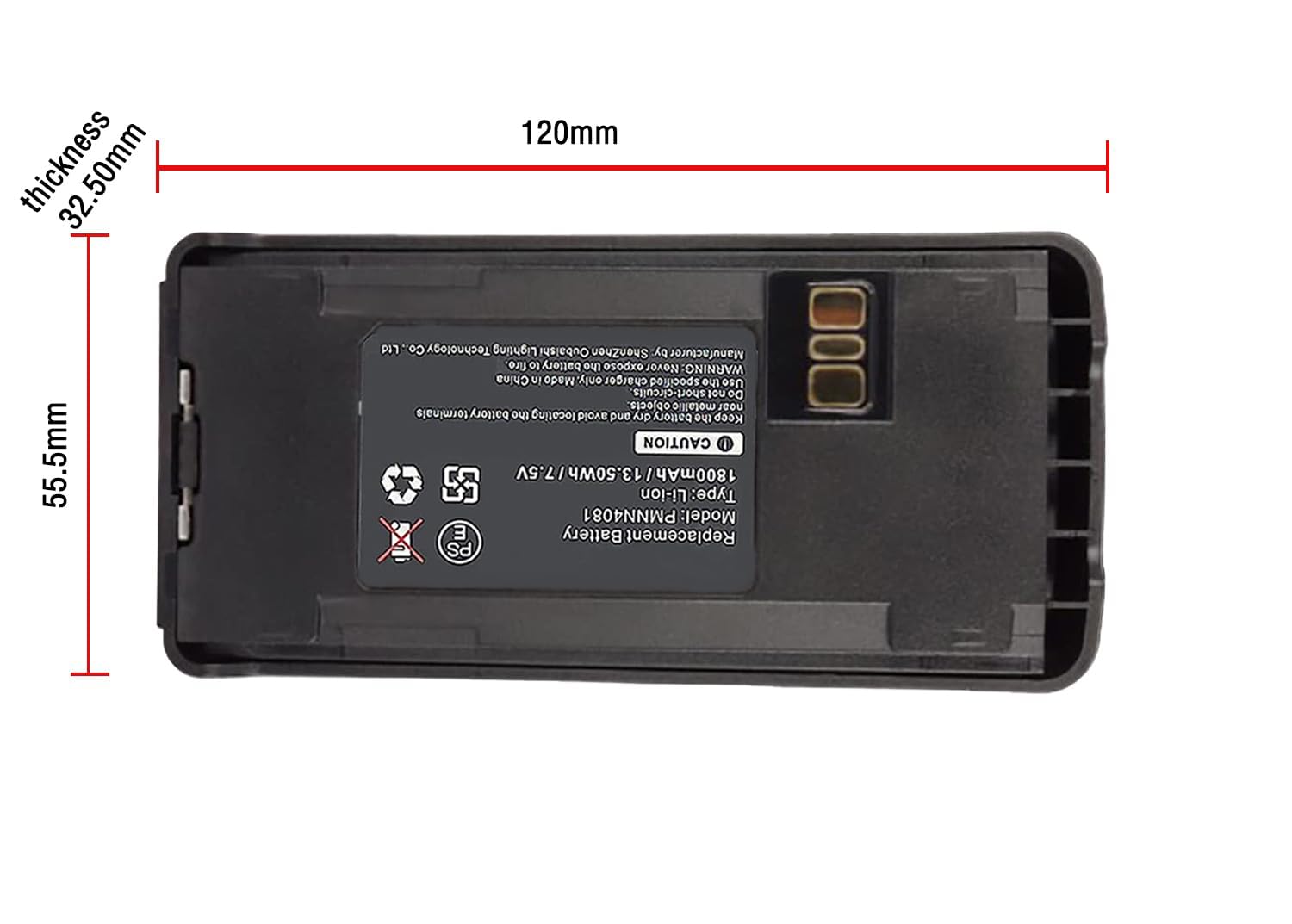 SCESMIA (2 Pack) 7.5V PMNN4476A Replacement Battery for Motorola CP185 CP1200 CP1300 CP1600 CP1660 CP476 CP477 EP350 Radios BLI-4081 PMNN4081 PMNN4080 PMNN4082 PMNN4404 with Belt Clip