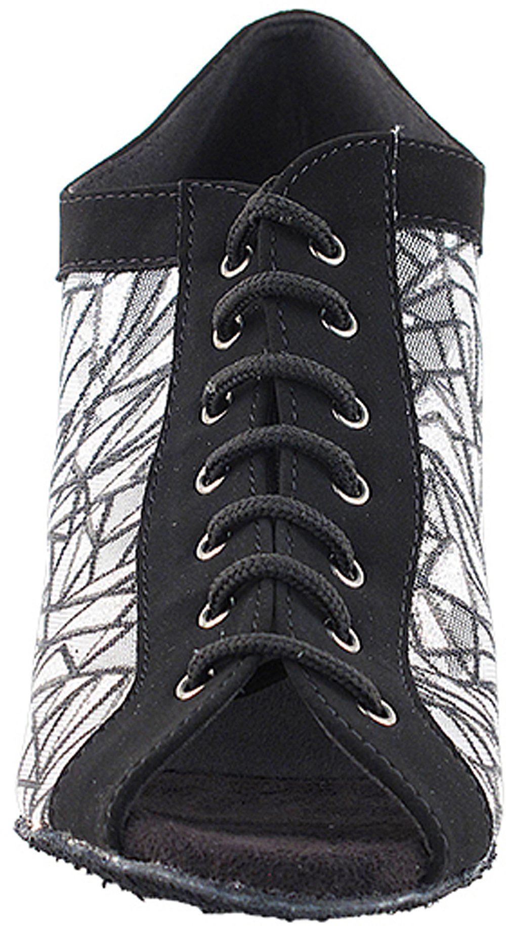 Womens Ballroom Dance Shoes Party Salsa Practice Dance Shoes Black Nubuck & #51 Mesh 1643EB Comfortable - Very Fine 2" Heel 8 M US [Bundle of 5]