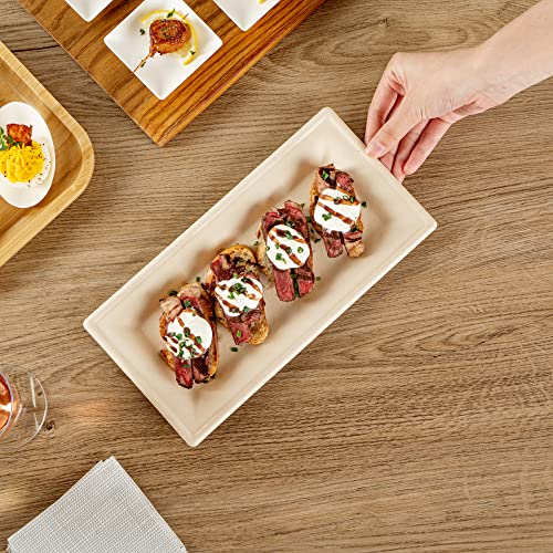 Restaurantware Pulp Safe No PFAS Added 10 x 5.1 Inch Rectangle Plates 100 Disposable Plates - Home Compostable Microwavable And Freezable Bagasse Plates For Hot And Cold Foods