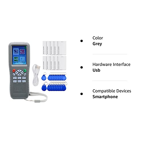 NFC RFID Card Copier Reader Writer Duplicator, WiFi Full Decode Smart Card RFID NFC Copier IC ID Reader Writer Duplicator, 10pcs ID125khz Cards+10pcs ID125khz Keyfobs+10pcs 13.56mhz IC Key