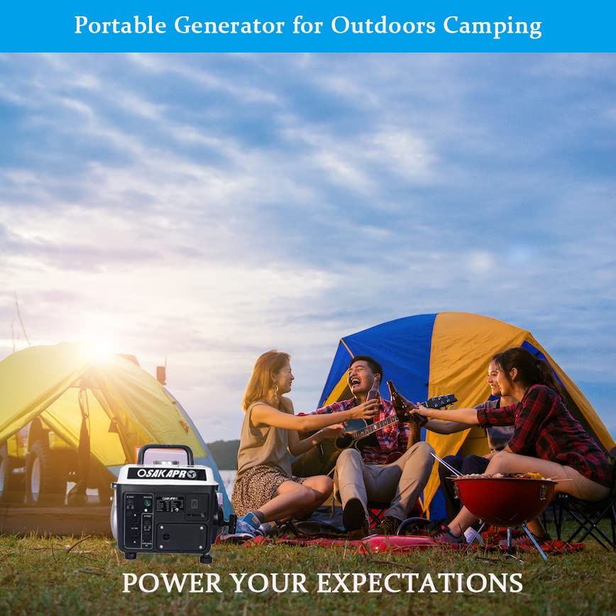 WIILAYOK Portable Generator, 900 Watts Gas Powered Generator for Backup Home Use & Outdoors Camping Low Noise Ultra Lightweight EPA III and CARB Compliant (Black & White)
