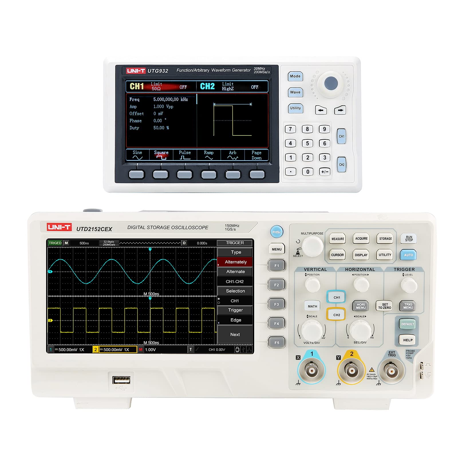 UNI-T UTG932 + UTD2152CEX, Function Generator and Oscilloscope Kit