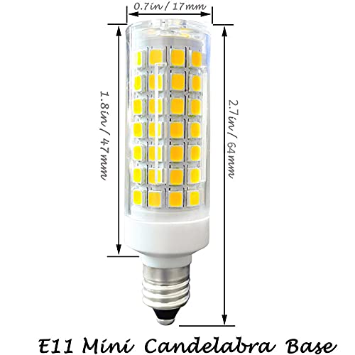 VUITUY 75W 100W E11 led Bulbs, JD T3/T4 e11 Mini Candelabra Base 110V 120V 130 Voltage,Multi Scene use Pack of 2 (Daylight White)
