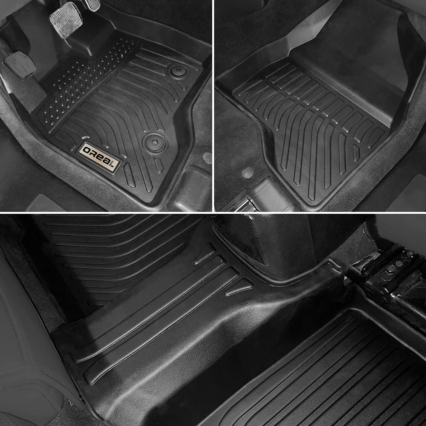 orealtrend Black Floor Mats Liners Replacement for Explorer 2015 2016 2017 2018 2019 Heavy Duty All Weather Guard Front and Rear Car Carpet-Custom Fit-Tough Odorless