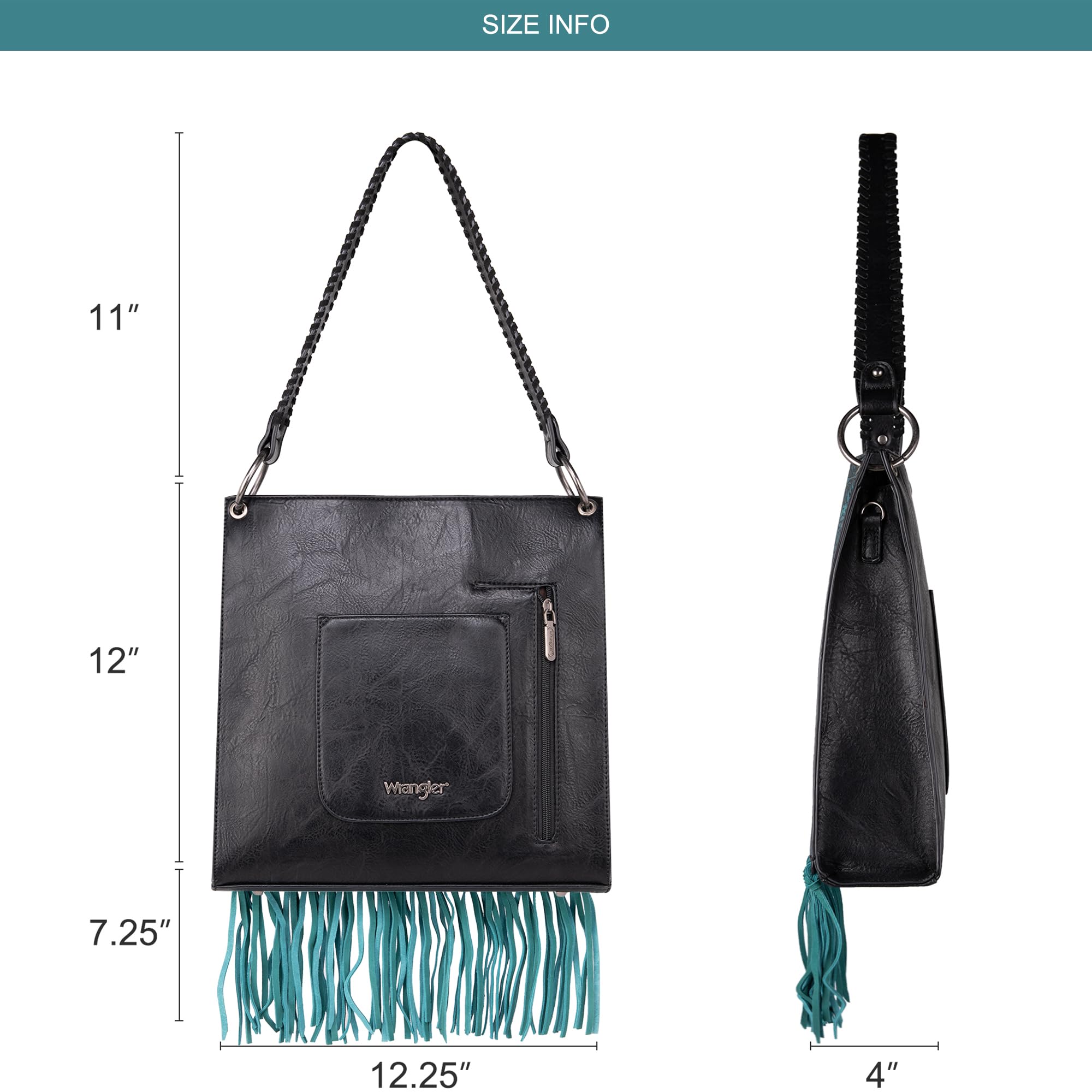 Wrangler Western Shoulder Bag Tooling Purses for Women with Crossbody Strap B2B-WG45G-918-TQ