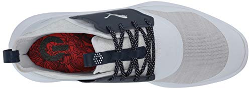 Puma Golf Men's Ignite Nxt Lace Golf Shoe, Puma White-Puma Silver-Peacoat, 9 M US