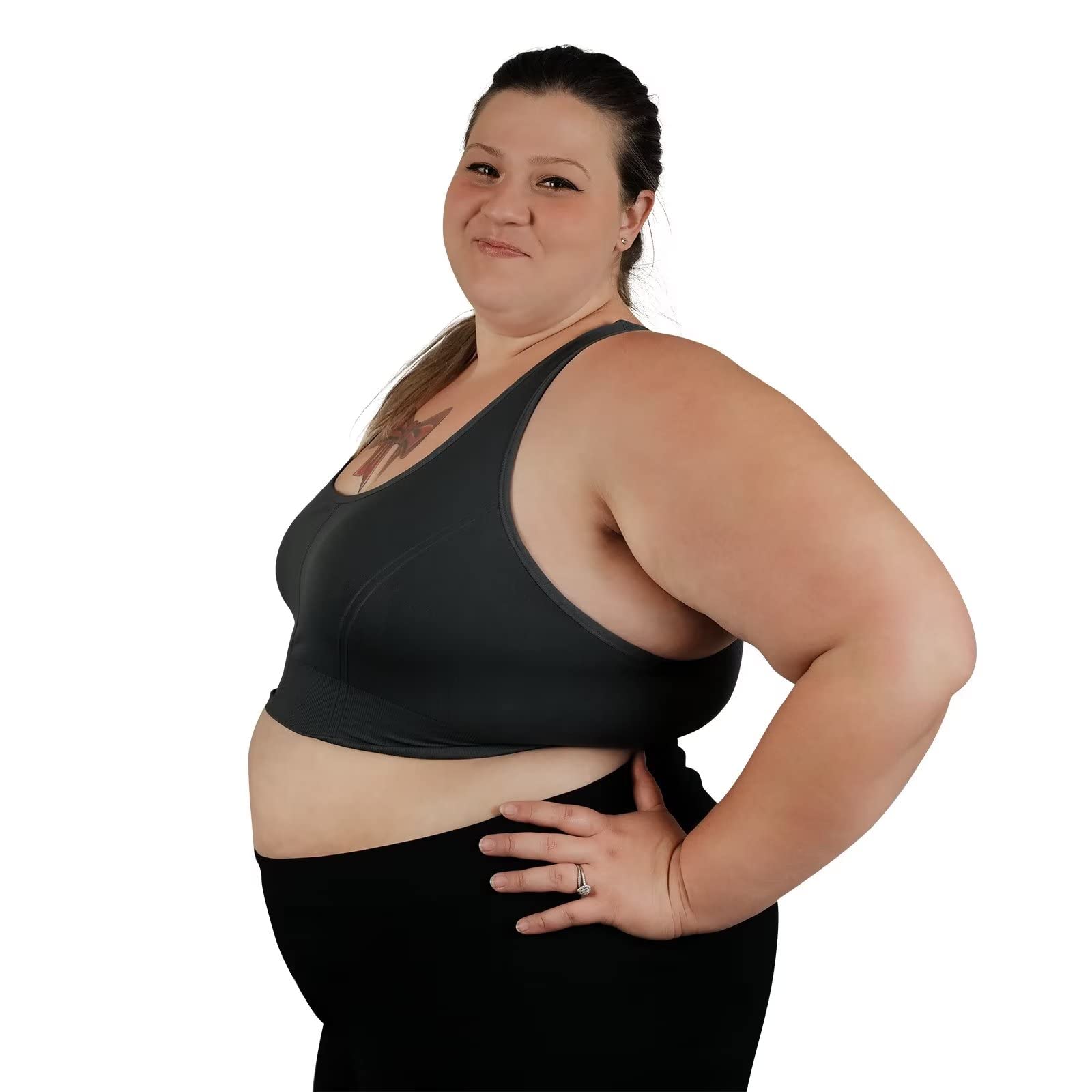 Women Wireless Plus Size Bra Seamless Full Coverage Bra with Foam(Nude+Red+Blue,2X)