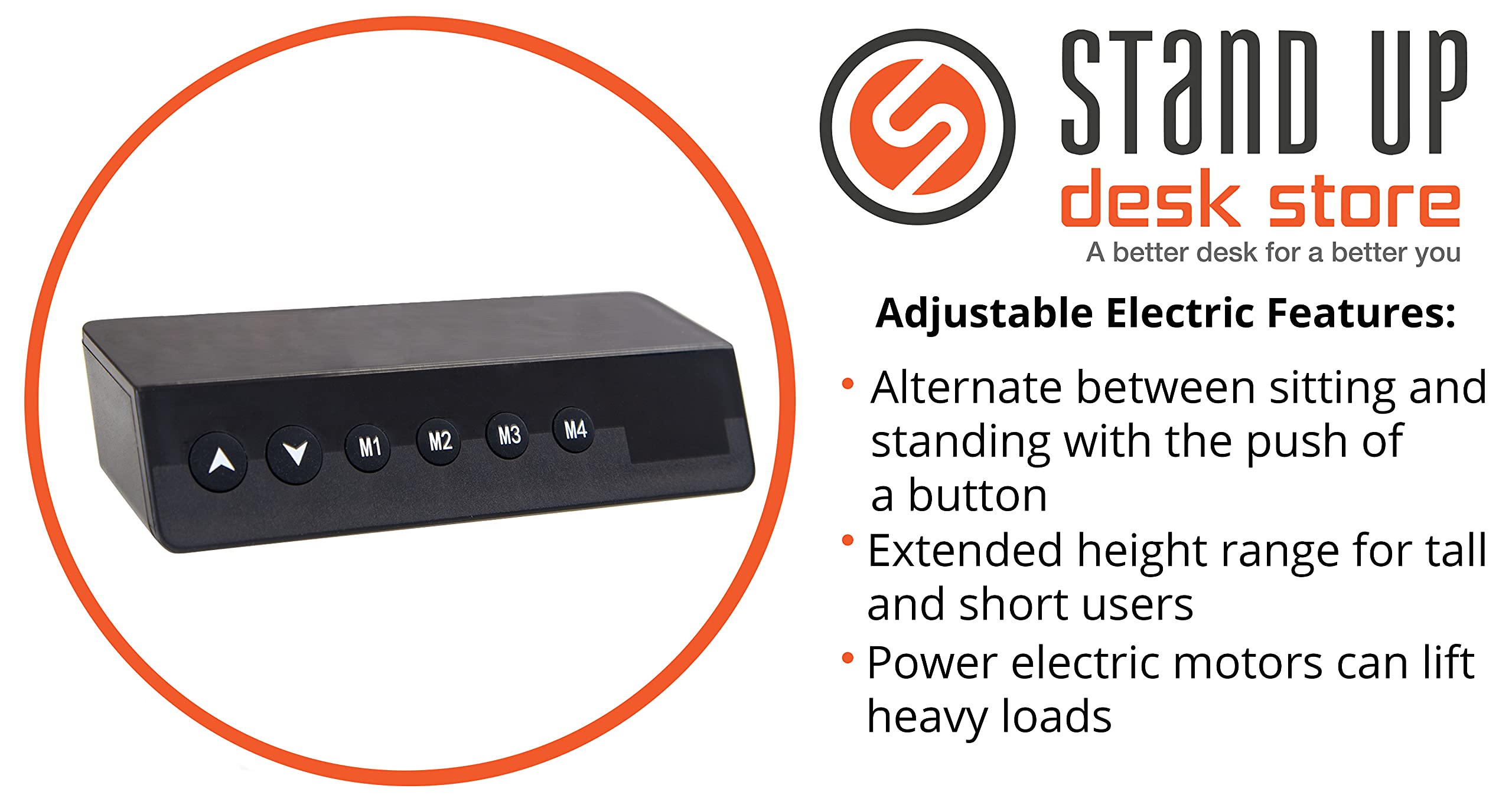 Stand Up Desk Store Electric Adjustable Height Standing Desk with Programmable Memory (Black Frame/Teak Top, 60" Wide)