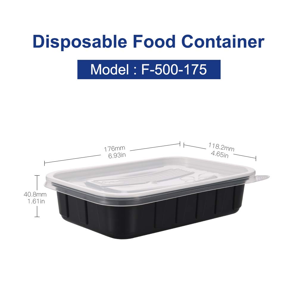 OTOR Bento box Meal Prep Containers with Clear Airtight Lids 17oz Lunch Boxes Deli Container take away food storage Two-color process 25 Sets