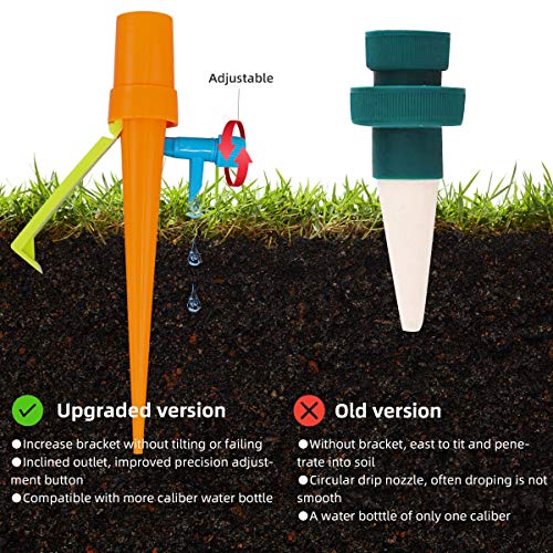 Plant Self Watering Spikes System 12 PCS Automatic Irrigation Plant Waterer with Slow Release Control Valve Switch Adjustable Water Volume Drip System for Home Office and Garden (12 Pcs/Set Colorful)