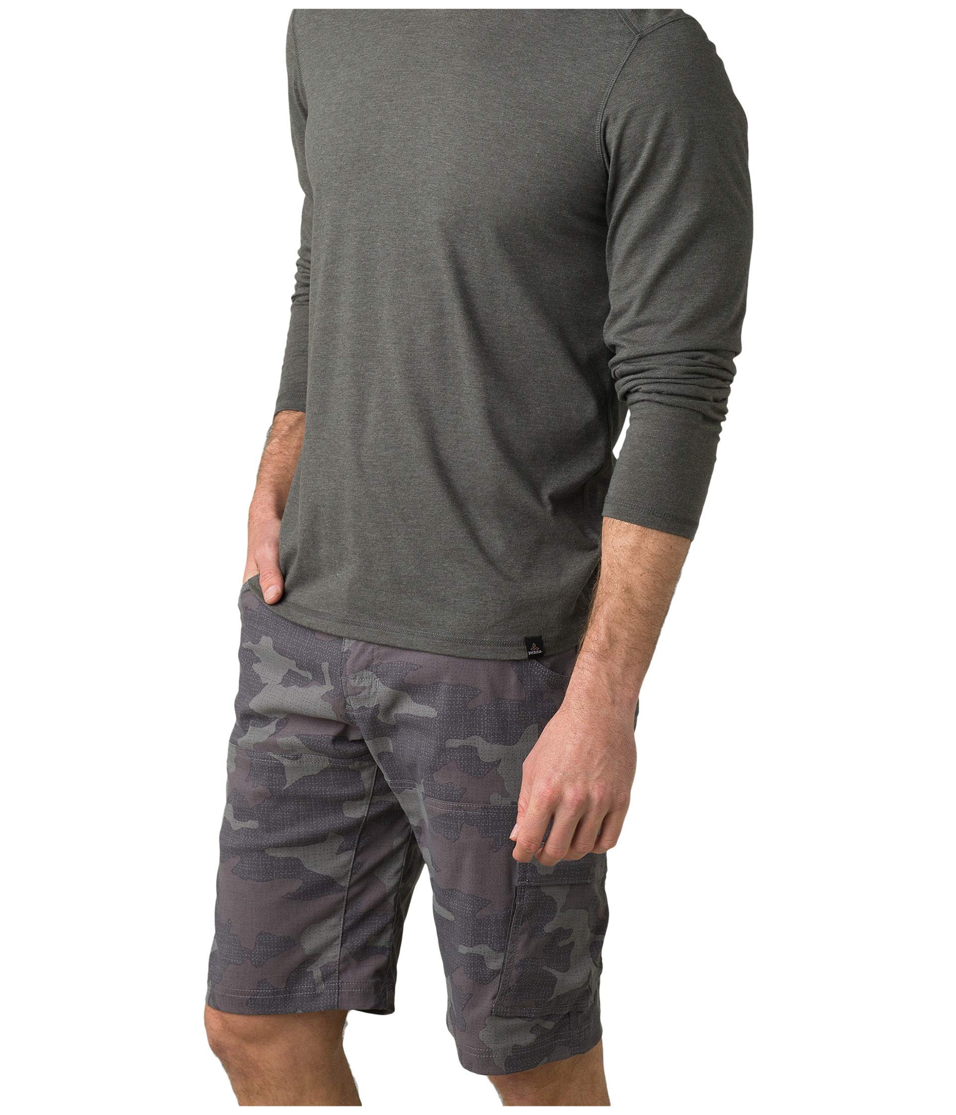 prAna Men's Stretch Zion Short, Gravel Camo, 32W x 12L