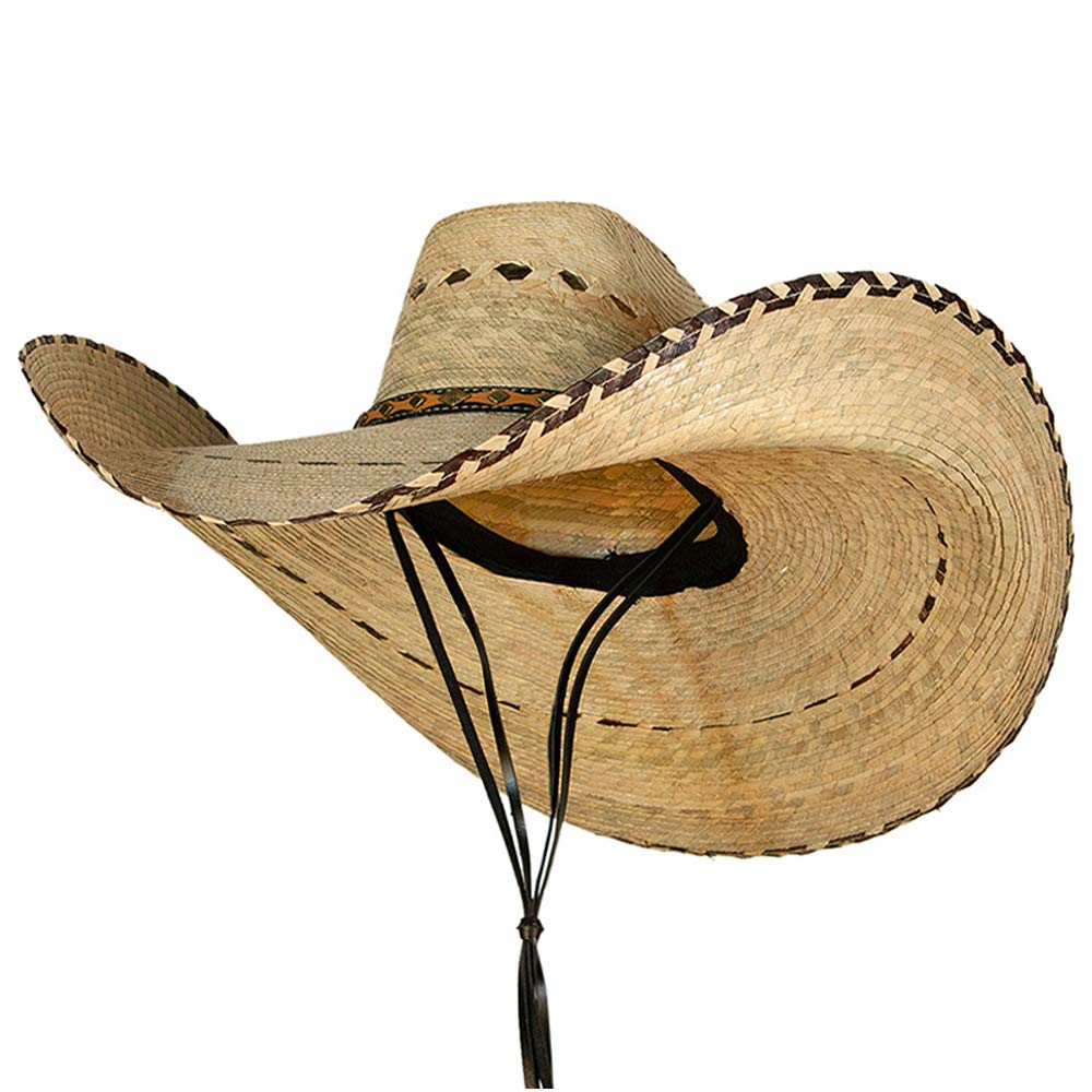 SOLID WING Oversized Cowboy Wide Brim Straw Hat - Natural OSFM,One Size