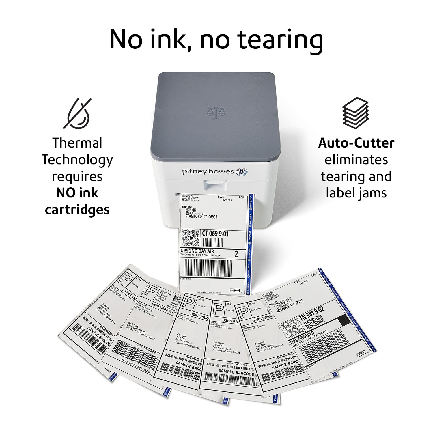 Pitney Bowes Shipping Label Printer with Built-in Scale, all-in-one shipping solution from, on shipping with PitneyShip™ Cube and software application