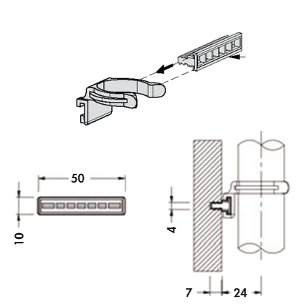 Plastic Kitchen Leg Plinth Clips Kick skirting Board Trims Bracket Hanger (Ø28mm (1 7/64") fir Tail)