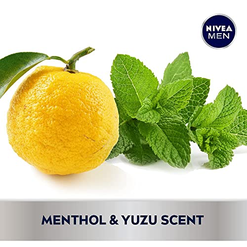 Nivea Men Cool Body Wash with Icy Menthol, Scented Body Wash for Men, Free of Parabens, Phthalates and Microplastic Particles, 3 Pack of 16.9 Fl Oz Bottles