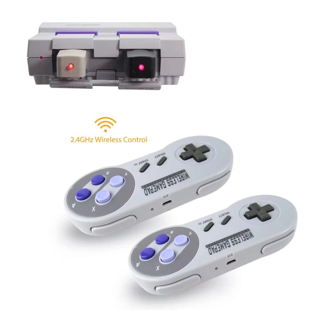 Wireless Controller for SNES Classic Edition(Mini)/NES Classic Edition, Gamepad with USB Wireless Receiver Compatible with Switch, Windows,iOS,Liunx,Android Device (2 Packs)