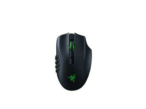 Razer Naga Pro - Modular Wireless Gaming Mouse with Interchangeable Side Panels (19 + 1 Programmable Buttons, Optical Mouse Switch, 20K DPI Focus+ Optical Sensor, 3 Swappable Side Plates) Black
