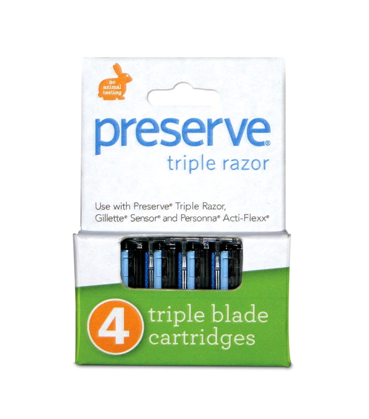 Preserve Shave 3 Replacement Cartridges for Preserve Shave 3 Razor, 4 Count