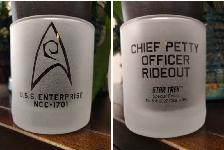 STAR TREK Personalized Command Badge Whiskey Glass - Officially Licensed, Premium Quality, Handcrafted Glassware, 11 oz. Rocks Glass - Perfect Collectible Gift for Series Lovers & Special Occasions