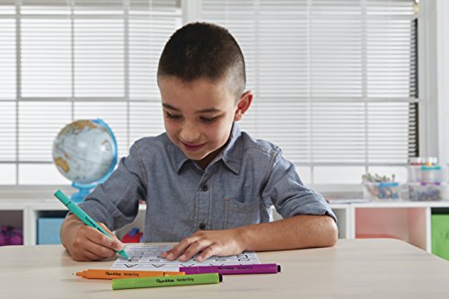 Paper Mate Handwriting Triangular Pens, Washable Black Ink, Fun Barrel Colors, 5 Count (2017533)