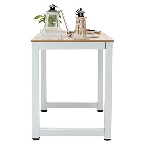 RICA-J Computer Desk, 43in Wood Work Desk Large Gaming Writing Desk PC Laptop Table Study Workstation Home Office Furniture (Oak)