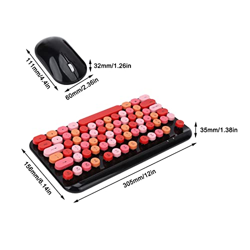 Wireless Keyboard and Mouse Combo, 2.4 GHz USB Keyboard Mouse, 75 Keys Full Size Gaming Keyboard, 1600 DPI 3 Keys Mouse, for Desktop, PC, Laptop(Red Black)