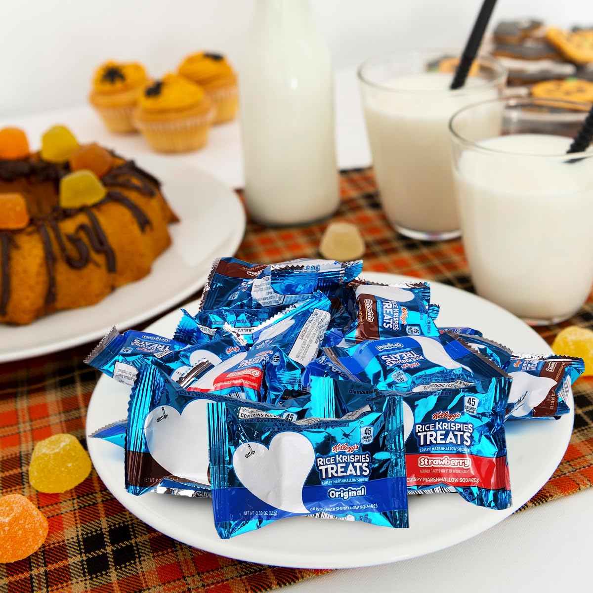 Rice Krispies Treats Crispy Marshmallow Squares Mini's - Veriety pack - 104 Count Gret afor trick or treat