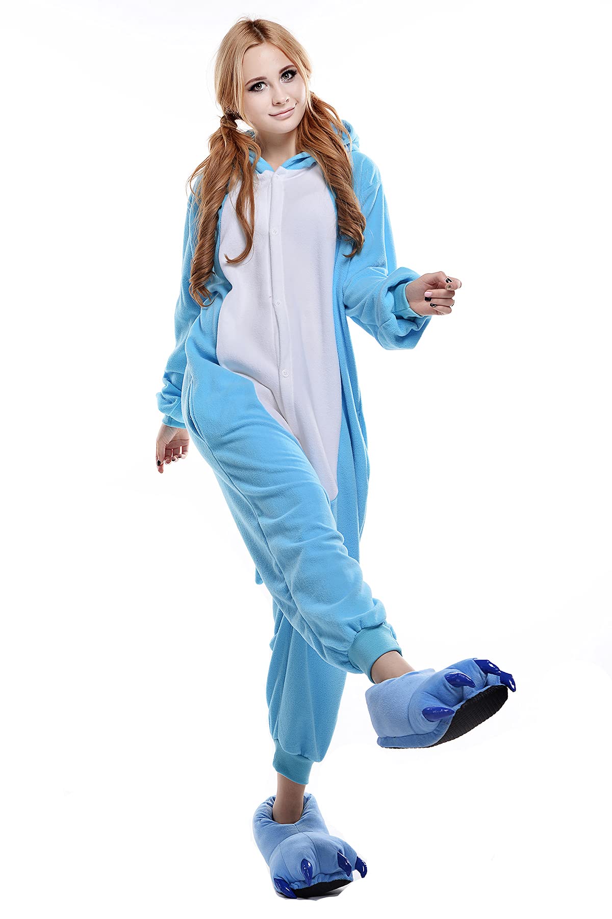 Newcosplay Adult Anime Unisex Pyjamas Halloween Onesie Costume (XL, Hippo)