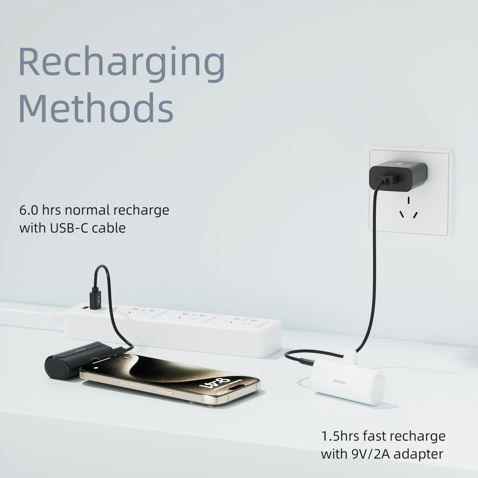 NVUU 2 Packs Portable Charger for iPhone 15 Power Bank 5000mAh,USB C Portable Phone Charger, Battery Pack Charger for iPhone 15 Pro/15 Plus/15 Promax, Samsung Galaxy S21/S20/S10/S9, Huawei Andriod