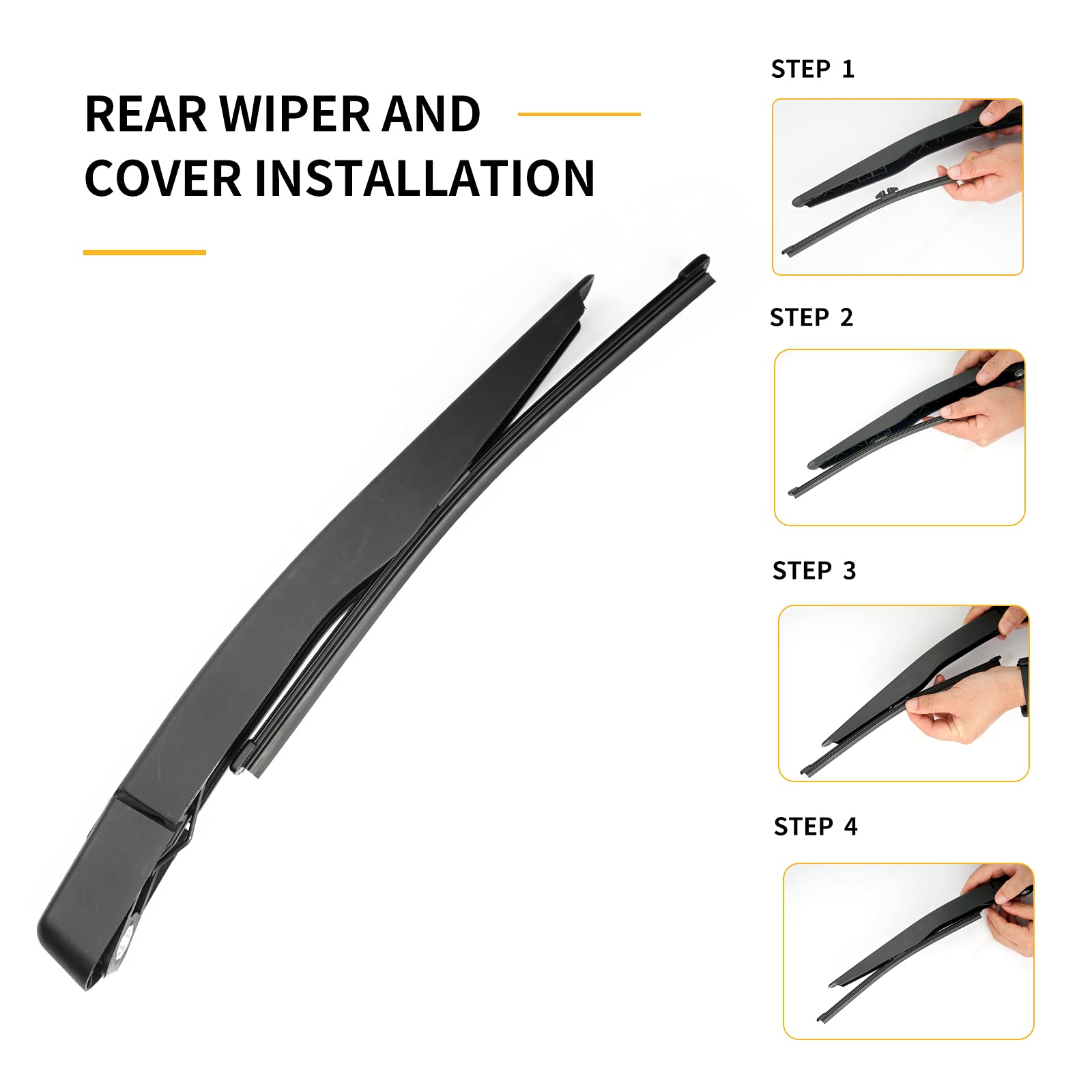 Replacement For Ford Explorer 2011-2019, Escape 2013-2019,Lincoln MKX MKC 2016-2019 Rear Windshield Wiper Blade Arm Set-GAYCICC Back window Wiper Assembly Replacement