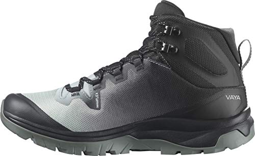 Salomon VAYA MID Gore-TEX Hiking Boots for Women, Aqua Gray/Phantom/Castor Gray, 5