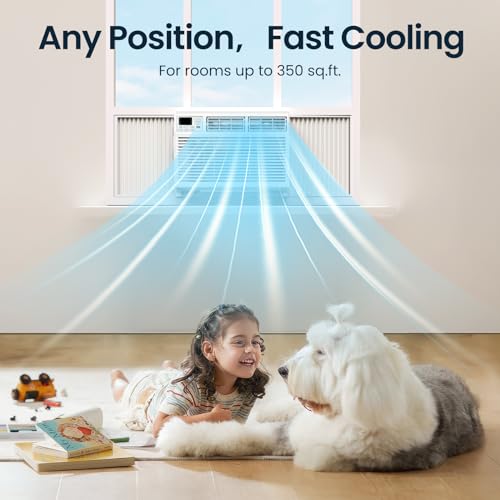 ZAFRO 12000BTU U-Shaped Window Air Conditioner Cools up to 550 Sq.Ft., Ultra Quiet Energy-Efficient Cooling, With Remote Control, White