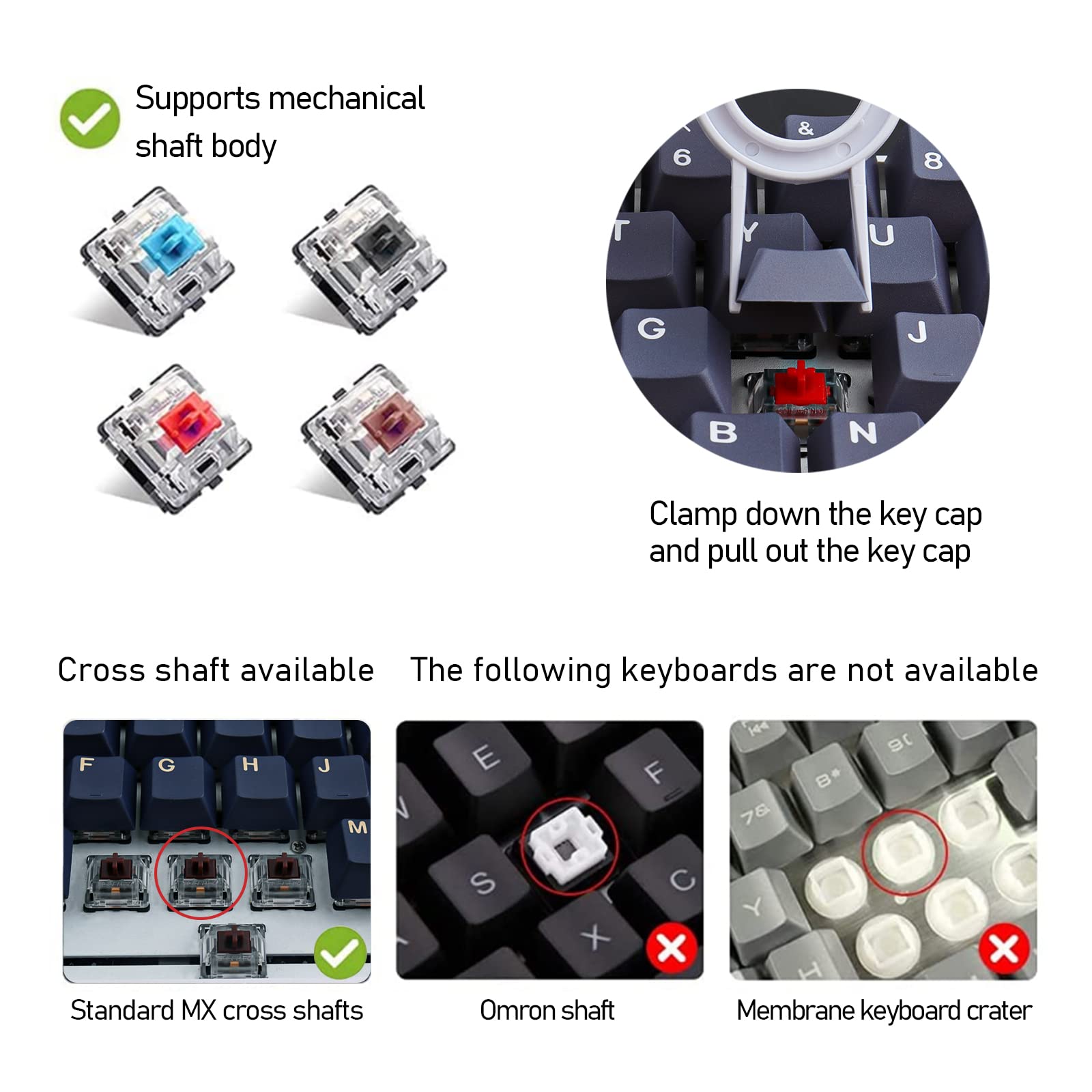 Terukir Wunzkii PBT Keycaps 129 Keys Cherry Profile DYE-Sub Keycaps Grey Keycaps with Key Puller for 61/64/68/75/84/87/96/98/104/108 Cherry MX Switch Mechanical Keyboards