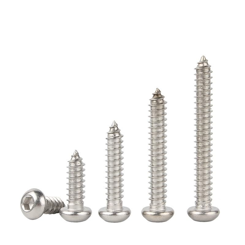 RAKTDA Hexagon Socket Screws 10pcs 304 Stainless Steel Round Head Hexagonal self-Tapping Mushroom Head Screws Umbrella Head Screws Wood Screws (Size : M5*12)