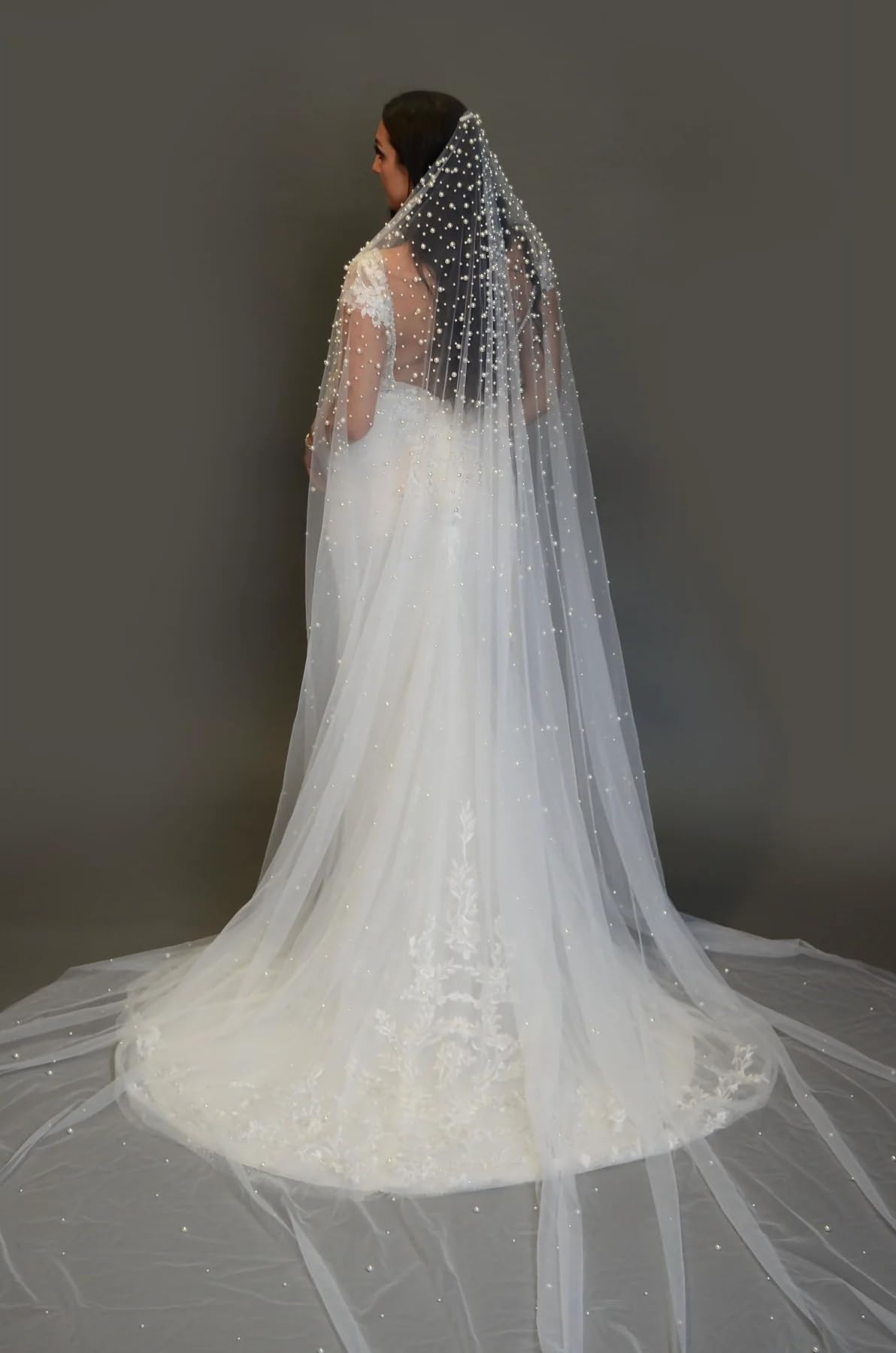 Passat Ivory 1T Long Cathedral Sparkling Rhinestone Cathedral Bridal Veils Crystal Wedding Veils For Brides Gifts 223