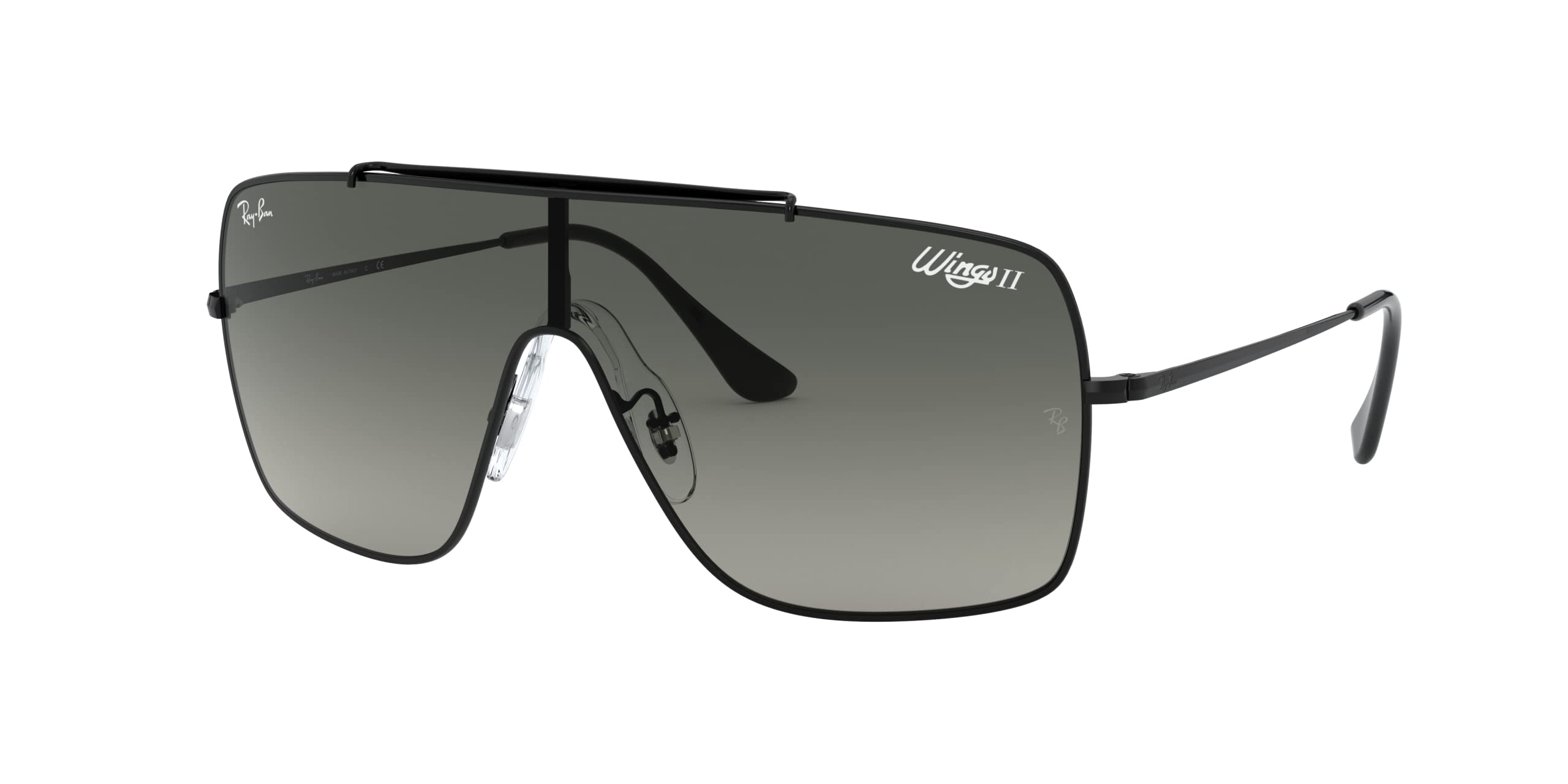 Ray-Ban RB3697 Wings II Square Sunglasses, Gunmetal/Brown Gradient Dark Brown, 35 mm