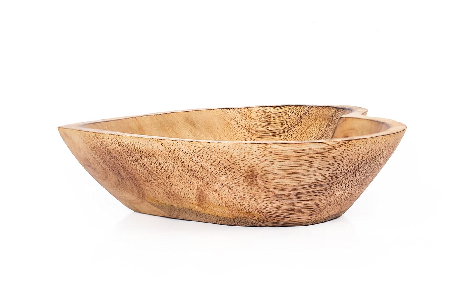 WitnyStore 8" Heart Shaped Bowl - Functional and Collectible Bowl - Handcrafted Wooden Bowl for Serving Candy Nuts Desserts Fruits or Accent Decor Gift for Any Occasion - 8" Brown