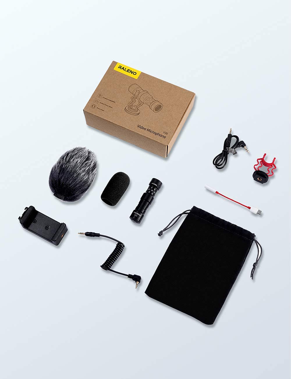 RALENO Camera Microphone. Cardioid Microphone Suitable for Smartphone, Sony, Canon and Nikon, Used for Indoor Shots, interviews, vlog Radio. Friendly to Video Producers, Youtubers