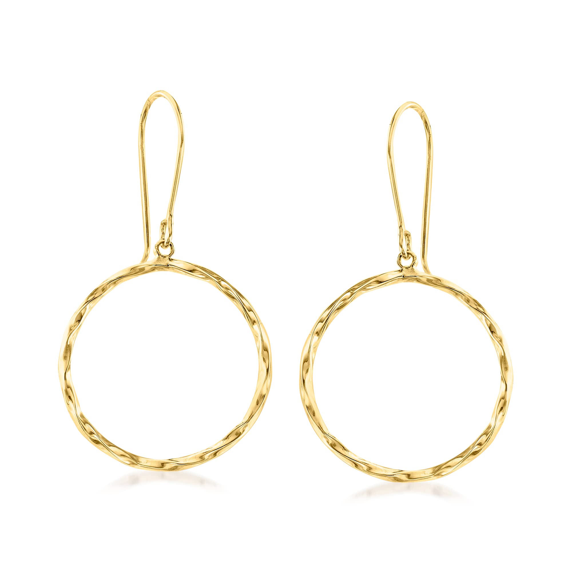 Ross-Simons 14kt Yellow Gold Open-Circle Drop Earrings