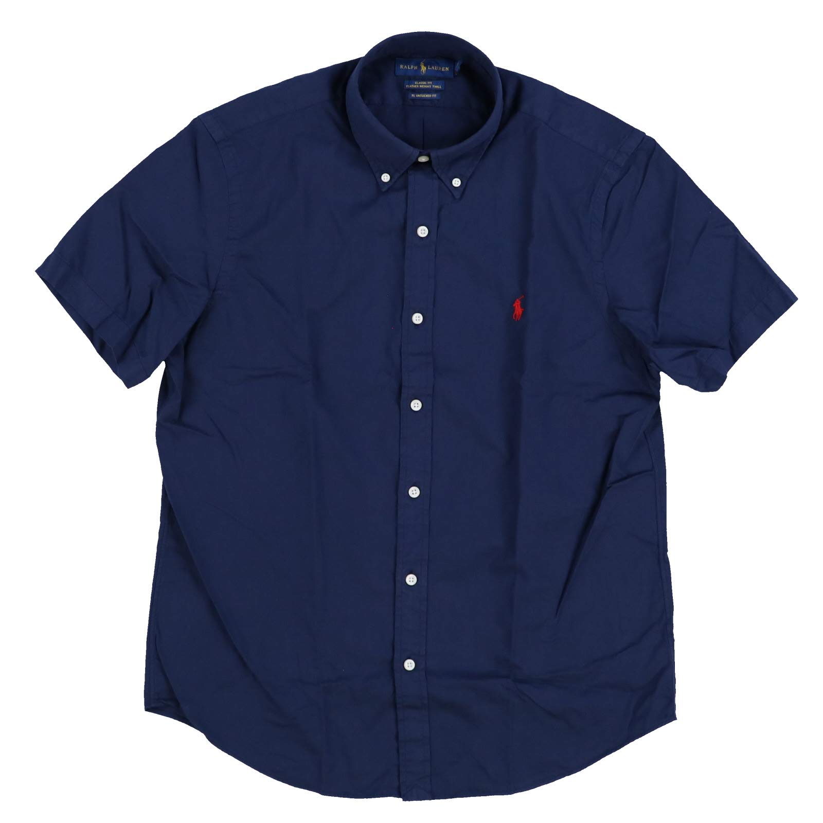 Ralph Lauren Mens Short Sleeve Twill Shirt (Navy, M)