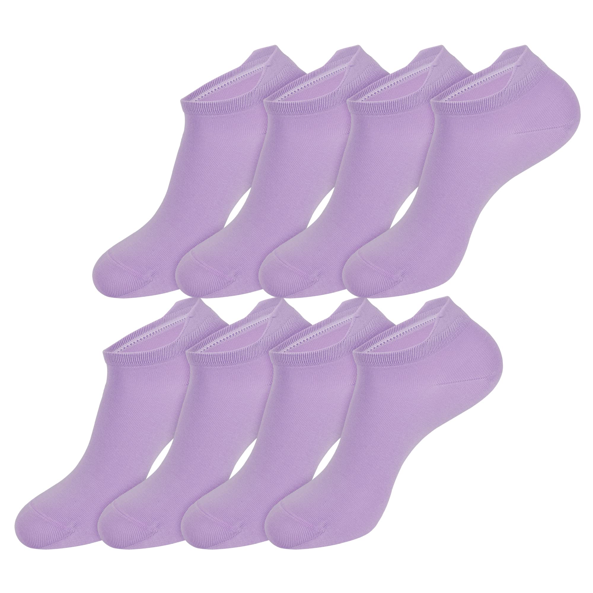 Womens Ankle Socks Soft Pure Cotton Low Cut Athletic Casual Mutil Color No Show Socks for Women 4 Pack Purple
