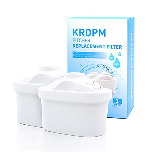 Replacement Pitcher Water Filters 2 Pack, Water Filter Replacemen, Removes Lead, Chlorine, Copper, Harmful Metals, Chemicals and More, Pitcher Filter Cartridge Compatible with Mavea Maxtra, Maxtra+