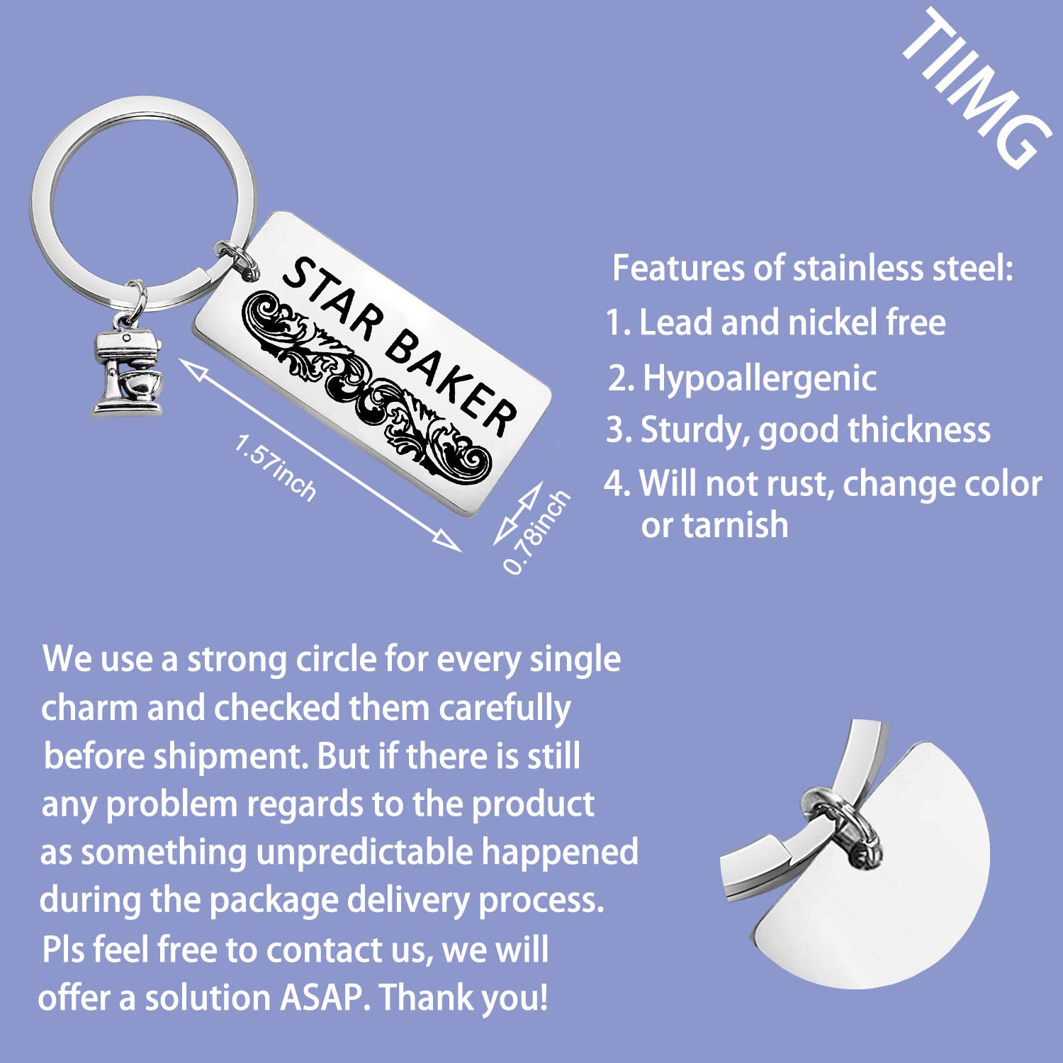 TIIMG GBBO Star Baker Keychain British Baking Show Gifts Pastry Chef Jewelry Gift for Baker Friend (Star baker)