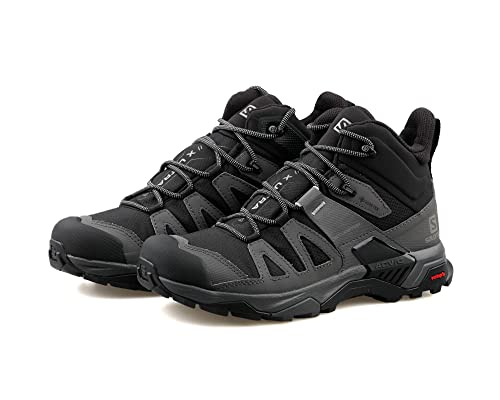 Salomon X Ultra 4 MID Gore-TEX Hiking Boots for Men, Green Gables/Black/Cumin, 12