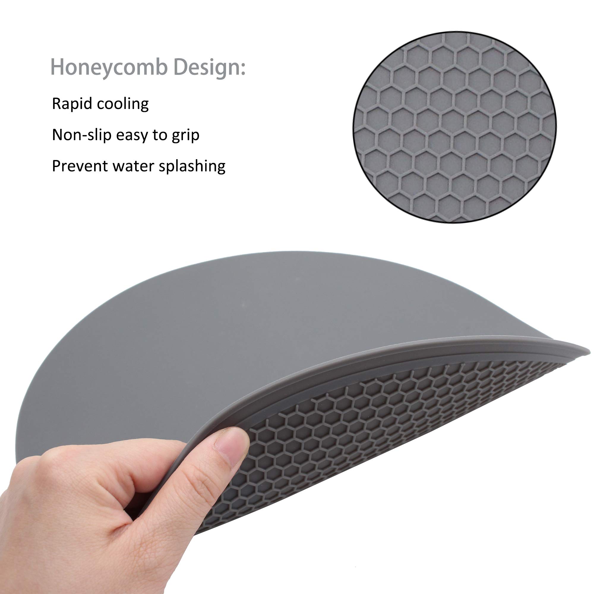 Tongjude Silicone Microwave Mat - 11.7" x 11.7" - Protect From Spill Overs, Non-Slip Silicone Trivet Mats, Hot Pot Holders, Jar Opener,Silicone Drying Mat, Dishwasher Safe