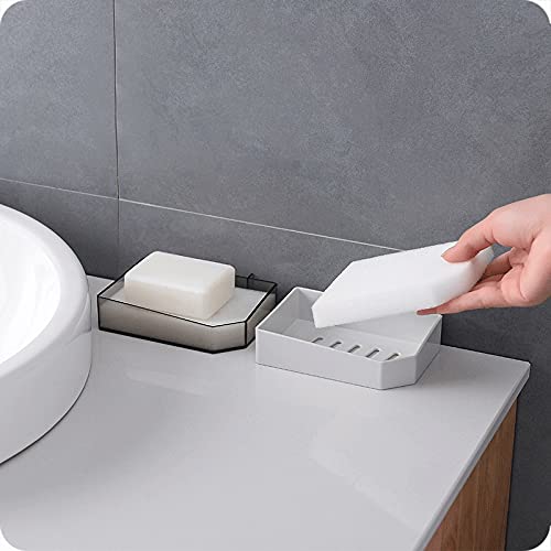 PLMM soap Box, New Absorbent Sponge soap Holder Soap Dishes Soapbox Shower Plate Bathroom Set Tray Bathroom Accessories (Color : Clear)