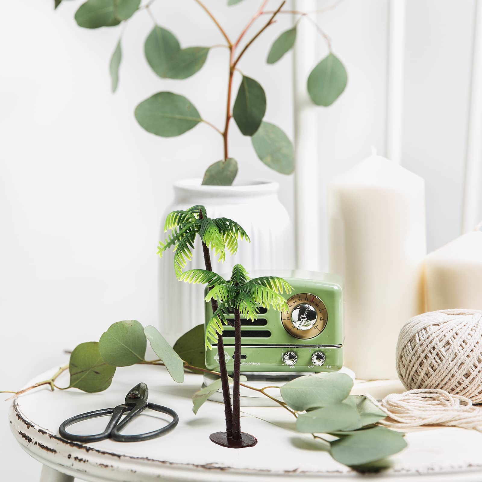 SUPVOX Cupcake Toppers Mini Palm Tree 3pcs Palm Model Trees Scenery Model Miniature Plastic Artificial Layout Rainforest Diorama Building Model Trees Simulation Palm Tree Fake Tree