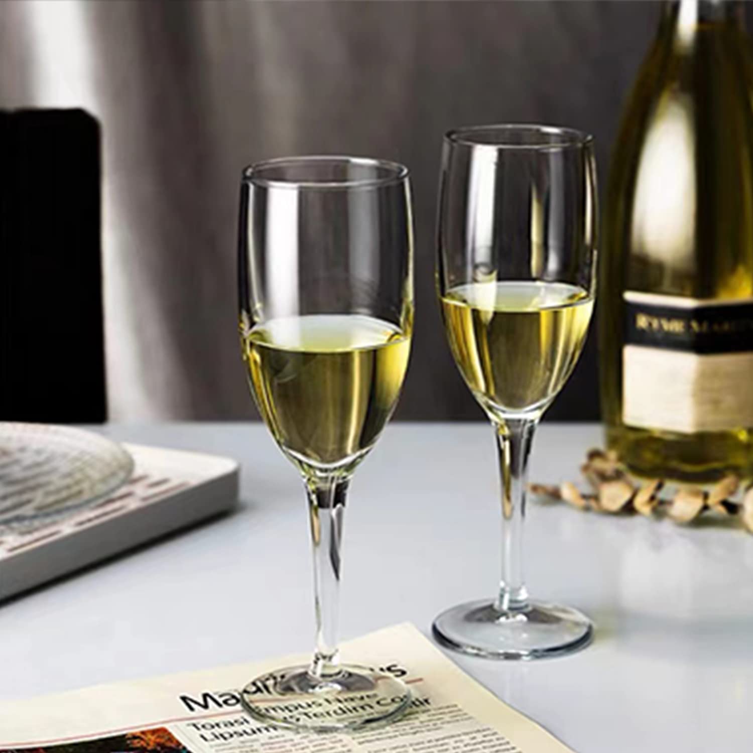 Ufrount Champagne Flutes Set of 14,Clear 5 Ounce Champagne Glasses,Elegant Crystal Champagne Glasses Bulk Wine Stemware for Mimosa,Sparking Wine,Wedding,Party