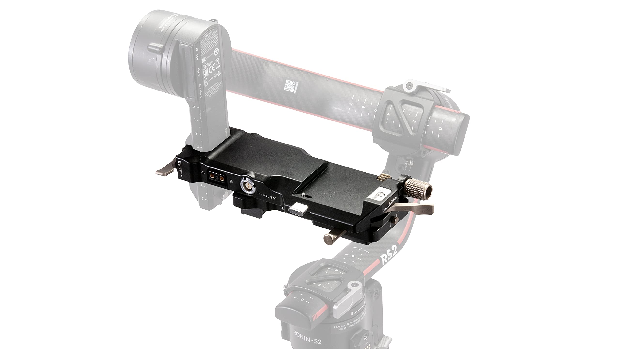 Tilta Battery Plate Compatible with RS 2 Power Pass-Through Plate Kit | Better Balance, Increased Power Outputs | V-Mount | TGA-PPK-V